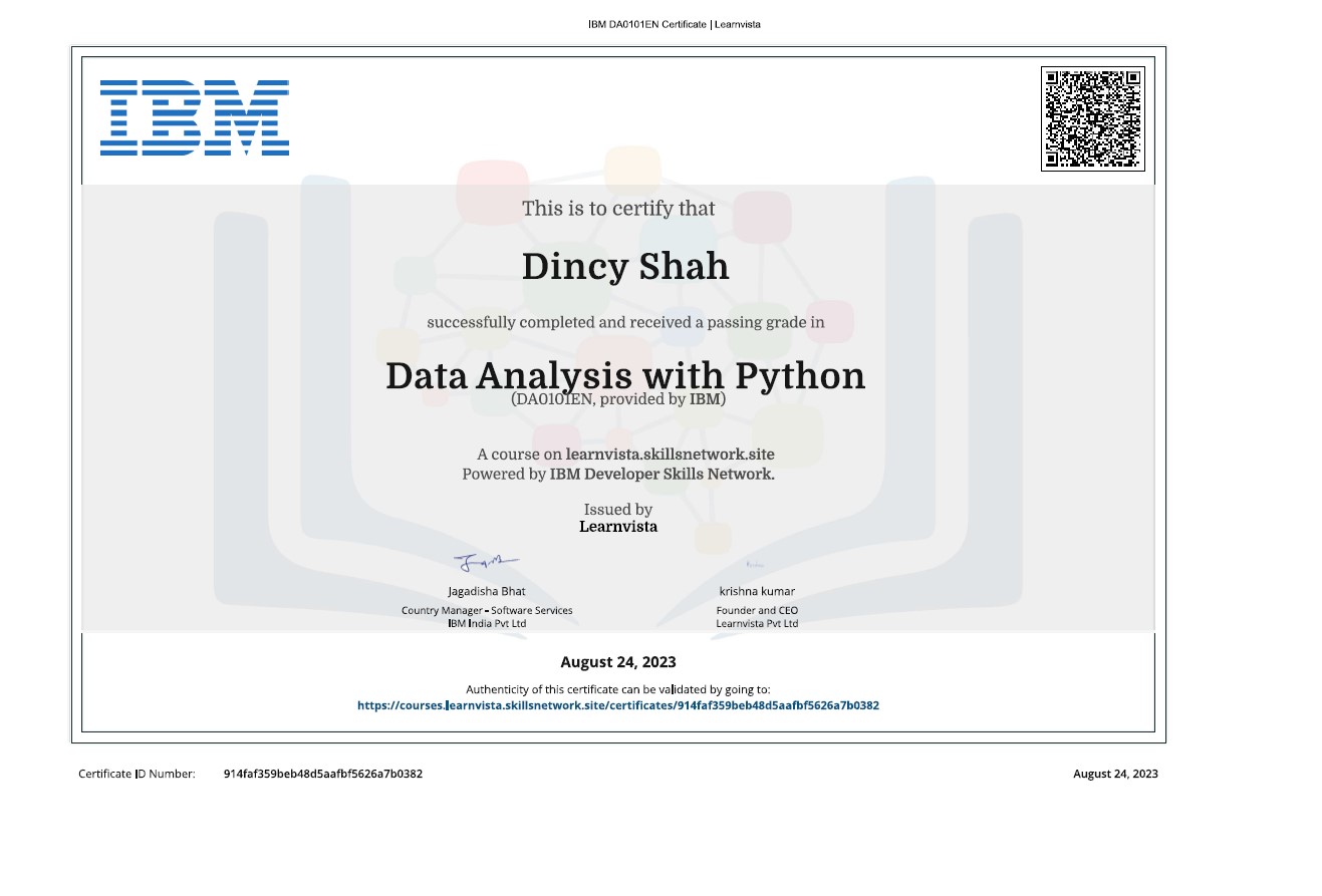 Dincy Shah Portfolio